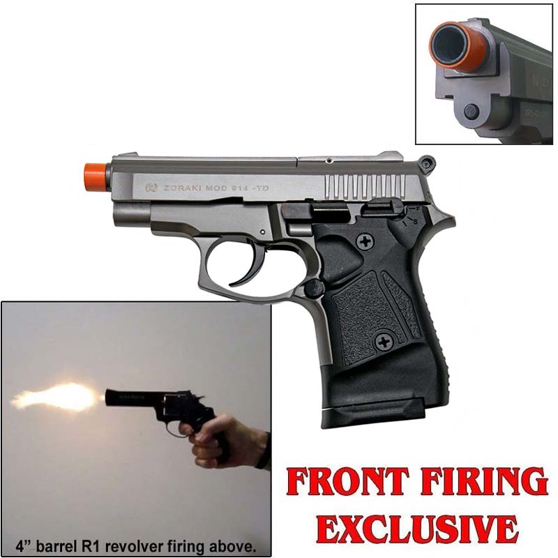 Zoraki M914 Fume Full Auto Pistol - 9mm Front Firing Blank Gun - MaxArmory