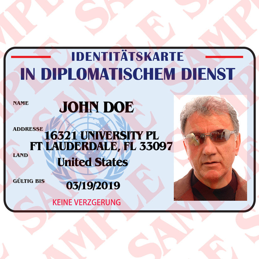 Identitatskarte in Diplomatischen Dienst - - Custom ID Card - MaxArmory