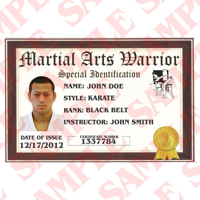 Certified Martial Arts Warrior - Custom ID Card - MaxArmory