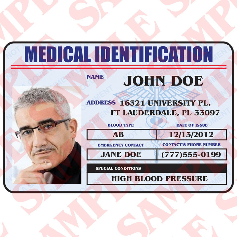 Medical Identification - Custom ID Card - MaxArmory