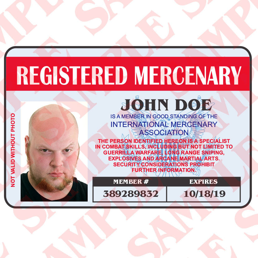 Registered Mercenary - Custom ID Card - MaxArmory