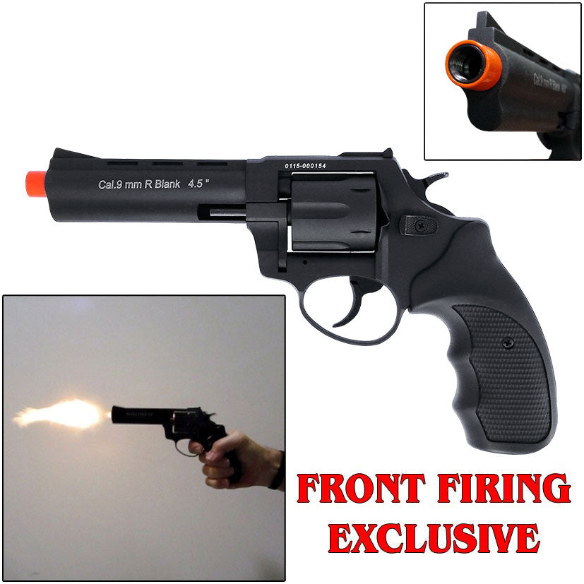 Zoraki R1 Black 4.5" Front Fire - 9mm Blank Gun Revolver - MaxArmory